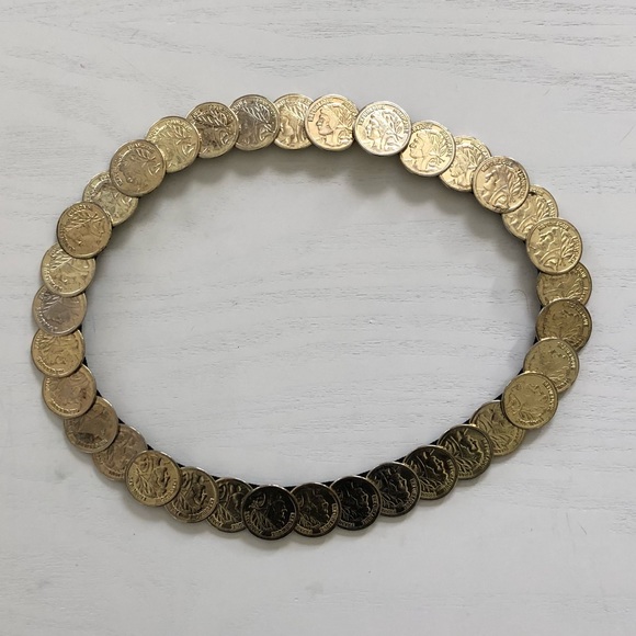 Accessories | Vintage Republique Francaise Gold Coin Belt | Poshmark